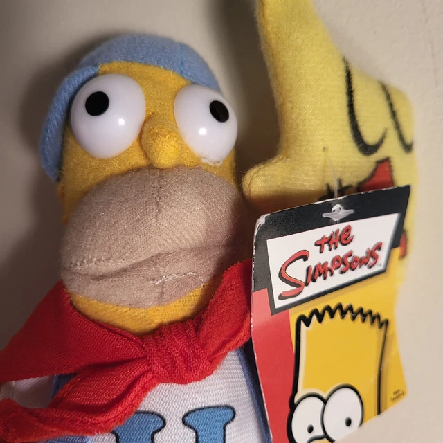 HOMER SIMPSON PLUSH Doll Red Cape Superhero Fan Finger 8" 2010 20th ...