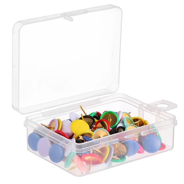 100 PCS PLASTIC Round Push Pins Flat Map Thumb Tacks for School Office ...