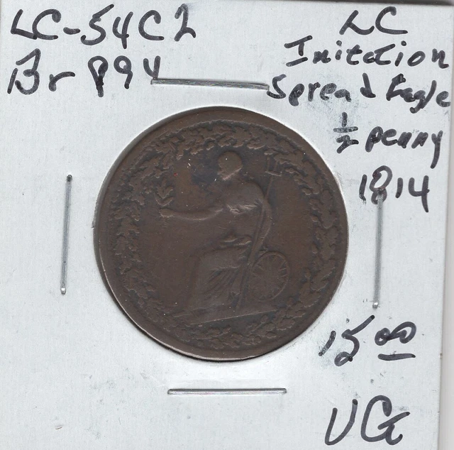 1814 IMITATION SPREAD Eagle 1/2 Penny - VG $15.00 - PicClick CA