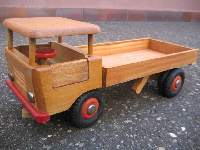 HOLZ-LKW LASTER KIPPER komplett Holzspielzeug Vero Werdau DDR EUR 39,00 ...