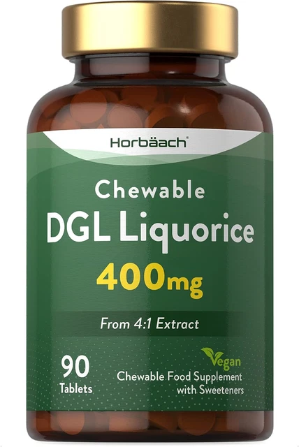 DGL LICORICE CHEWABLE Tablets 400mg | Liquorice Root Extract | 90 Vegan ...