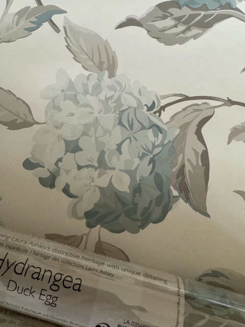 LAURA ASHLEY HYDRANGEA Duck Egg Blue Wallpaper 4 Rolls Same Batch £187. ...