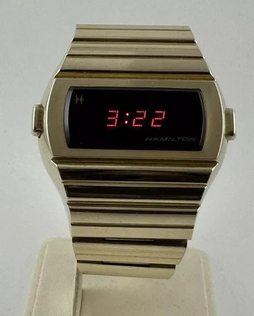 GOLD HAMILTON 1970S LED Watch FULLY WORKING Kojak Pulsar made P1 P2 P3 ...