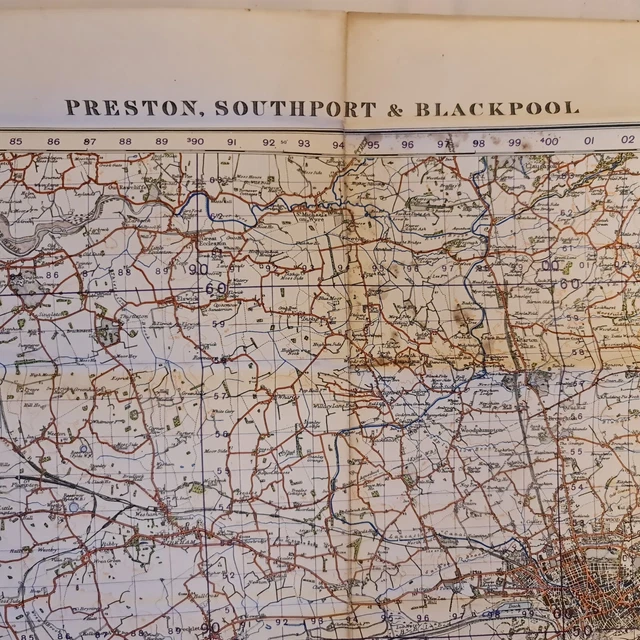 ORIGINAL WW2 1940 British Military Map Preston/Southport/Blackpool ...