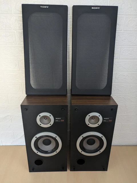 VINTAGE SONY SS-E34 Speakers 50w 8ohm Bass Reflex Bookshelf Working ...