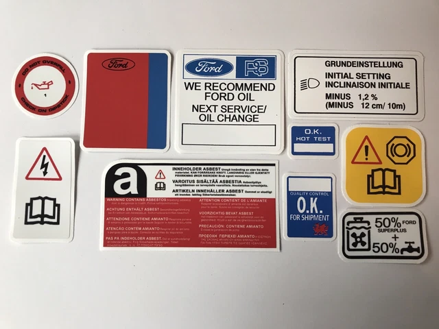 FIESTA RS TURBO Engine Bay Decals , Sticker decal Set - FRST - best ...