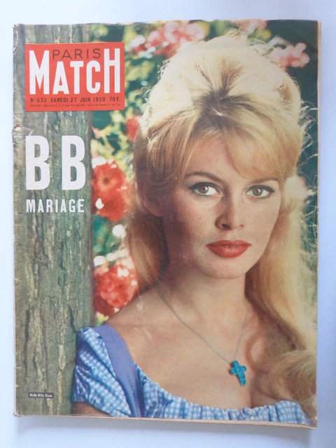 PARIS MATCH BRIGITTE Bardot n° 533 du 27/07/1959 EUR 27,00 - PicClick FR