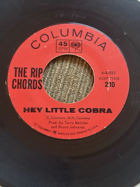 THE RIP CHORDS "Hey Little Cobra" 45 COLUMBIA Label...60s Pop-Rock ...