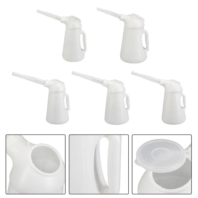 OIL JUG WITH Spout Oil Dispenser Oil Measuring Jug Durable White Oil ...