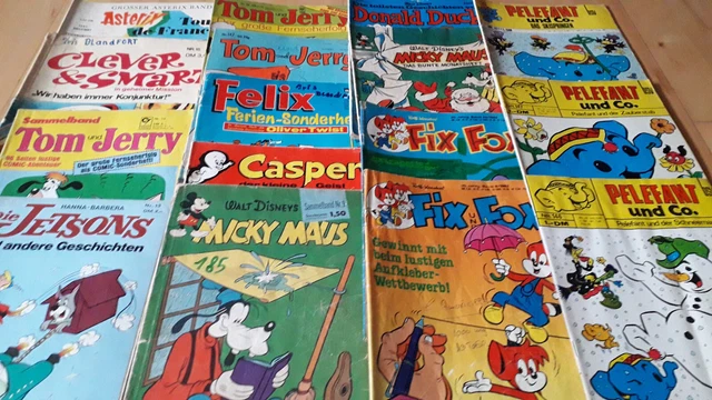 FIX+FOXI, MICKY MAUS, Felix, Jetsons, Asterix, Tom+Jerry - Konvolut ...