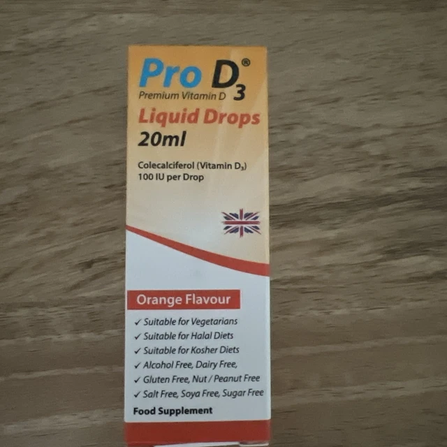 VITAMIN D Pro D3 Liquid Drops Orange Flavour 20ml X 1 £10.00 - PicClick UK
