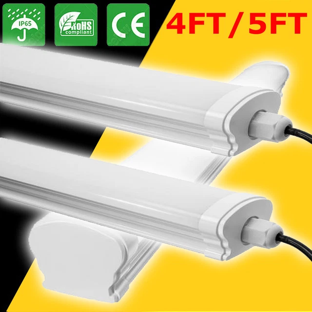 LED STRIP LIGHT 4FT 5FT Batten Tube Light IP65 Garage Ceiling Lamp ...