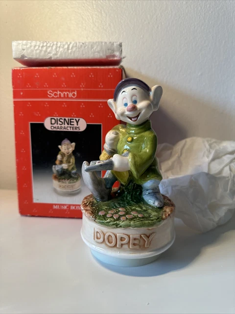 VINTAGE DOPEY SCHMID Bros. Music Box Disney Snow White & The Seven ...