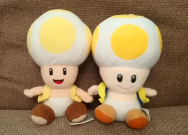 2 X NINTENDO SUPER MARIO BROS YELLOW TOAD 19 CMS TALL PLUSH SOFT TOYS £ ...