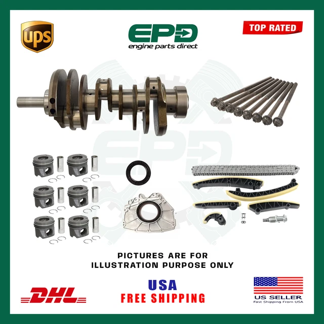 FOR MERCEDES BENZ OM642 V6 ENGINE REBUILD KIT & PISTON x6 E350 CDI 3.0L ...