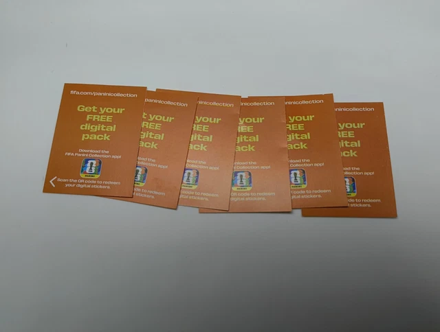 PANINI FIFA QR-CODE Karten FREE Digital Pack Werbe-Bonuspunkte 6 Stk ...