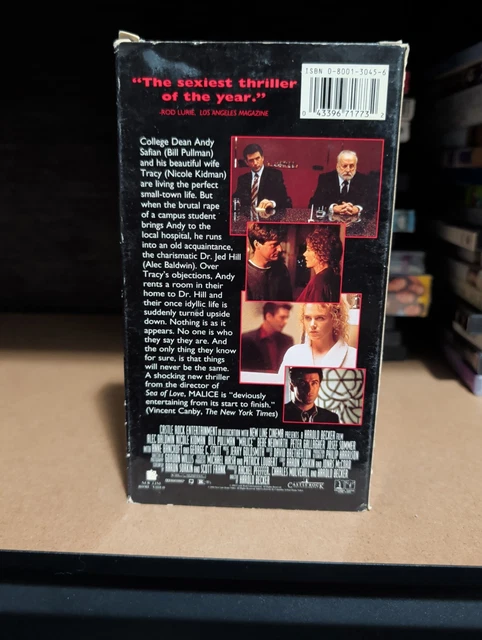 MALICE VHS 1993 Bill Pullman Nicole Kidman £4.51 - PicClick UK