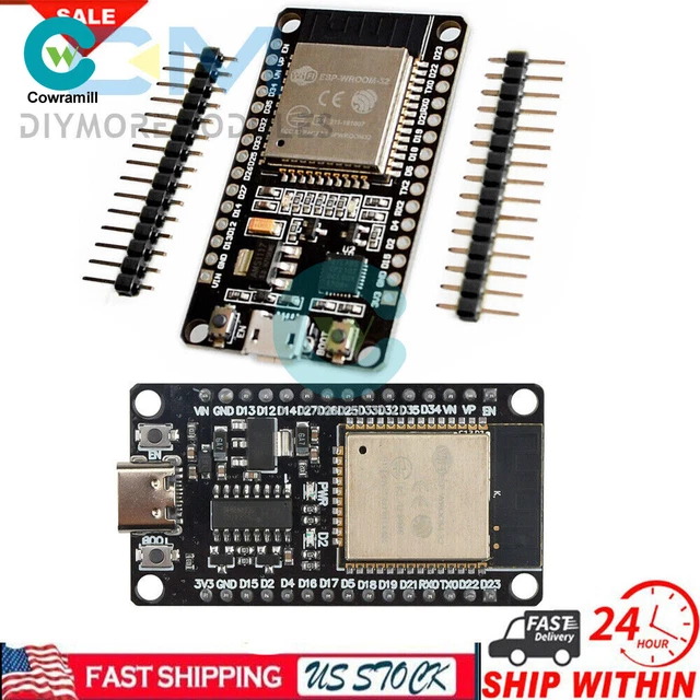 ESP32 DEVELOPMENT BOARD Wifi + Bluetooth Ultra Low Power Micro USB/Type ...