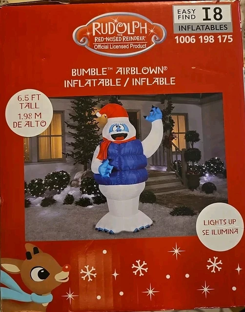 “BUMBLE& GEMMY AIRBLOWN Inflatable Rudolph Red Nosed Reindeer! Light Up ...