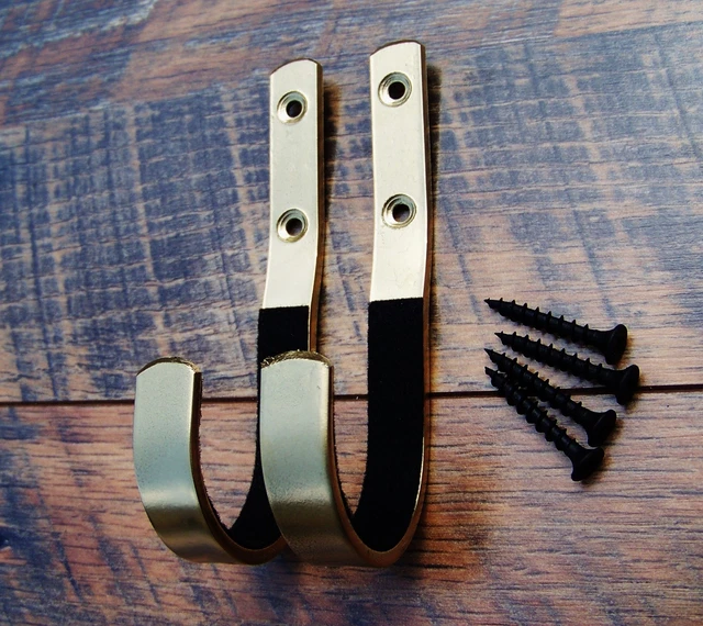 WALL MOUNT GUN rack rifle shotgun hanger felt lined Hand made hooks ...