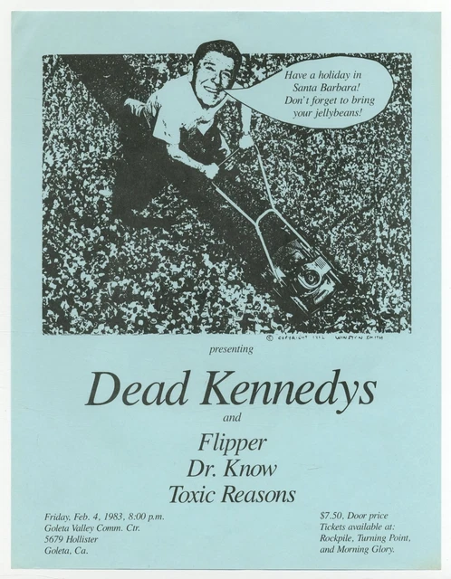 FLIPPER DEAD KENNEDYS / Punk Flyer Have a Holiday in Santa Barbara 1983 ...