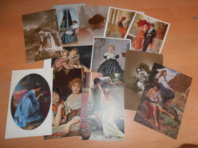 NOSTALGIE POSTKARTEN, ANSICHTSKARTEN, Kunst-Karten um 1900 aus Sammel-Album EUR 3,00 - PicClick DE