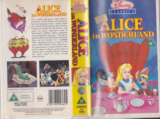 VHS RARE FIRST American Edition Of Alice IN Wonderland 1951 Warner Bros Disney £139.25 - PicClick UK