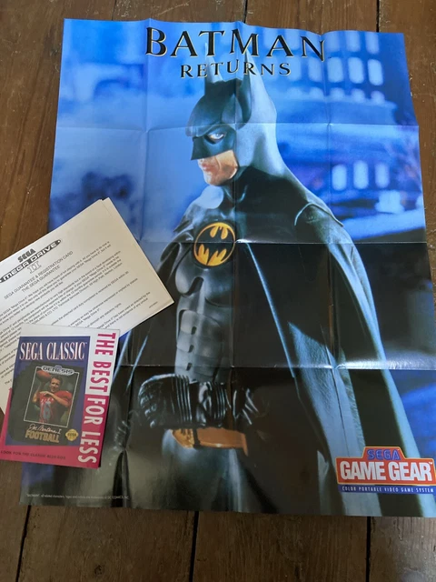 BATMAN RETURNS POSTER Sega Game Gear, Plus Sega Mega Drive Warranty ...