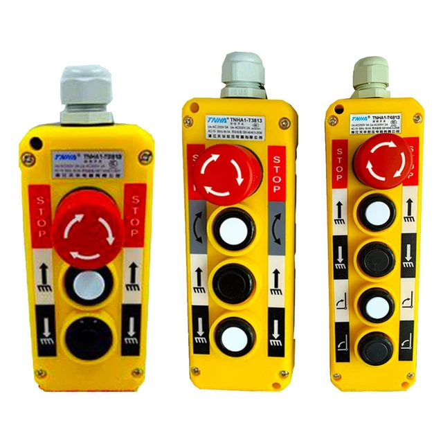 ELECTRIC CRANE REMOTE Control Push Button Emergency Stop Switch ...
