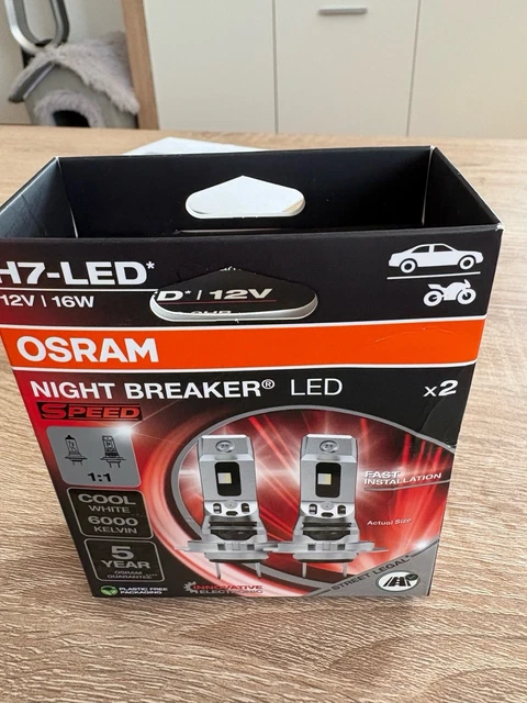 OSRAM NIGHT BREAKER® LED SPEED H7 FERN- UND ABBLENDLICHT 6000K 12V 2er Pack EUR 81,20 - PicClick DE