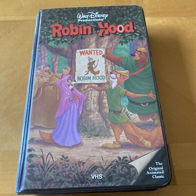 DISNEY CLASSICS 1984 Robin Hood VHS Video Tape 228VS Black Clamshell ...