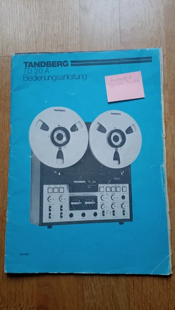 TANDBERG TD 20 A Bedienungsanleitung Owner's Manual BA Tonbandgerät ...