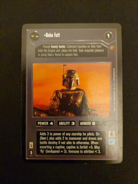 STAR WARS CCG Cloud City Boba Fett Decipher RARE TCG 1997 Card Bounty ...
