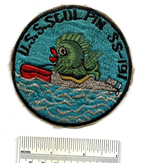 WW2 SUBMARINE USS SCULPIN SS-191 WWII LOST Sub Boat US Navy Shoulder ...