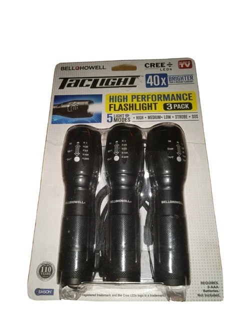 BELL + HOWELL Taclight High-Powered Tactical Flashlight As Seen On TV 3 ...