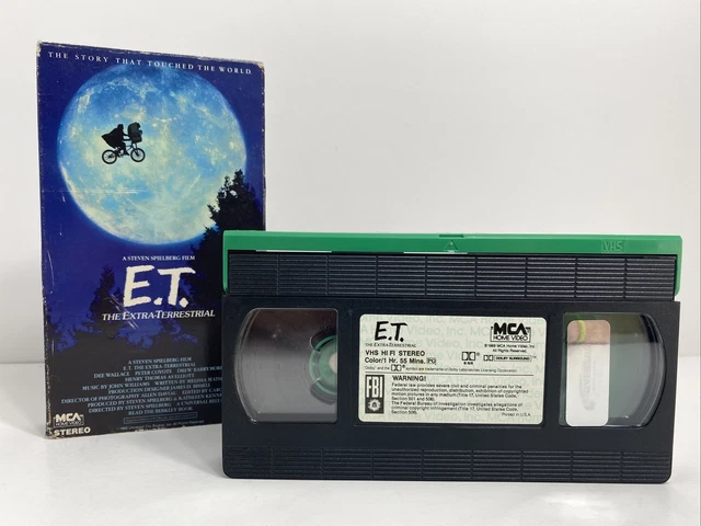 E.T. ET THE Extra Terrestrial VHS 1982 Rare bande verte et noire ...