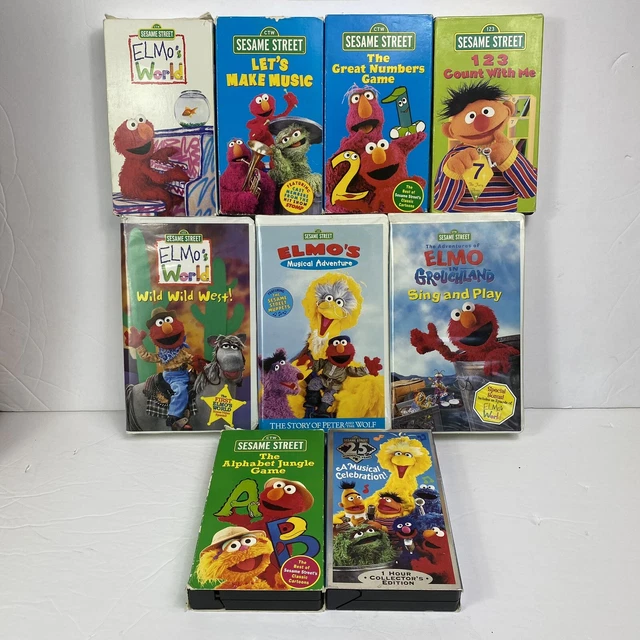 VHS SESAME STREET & Elmo Lot of 9 Vintage Educational Kids Tapes $112. ...