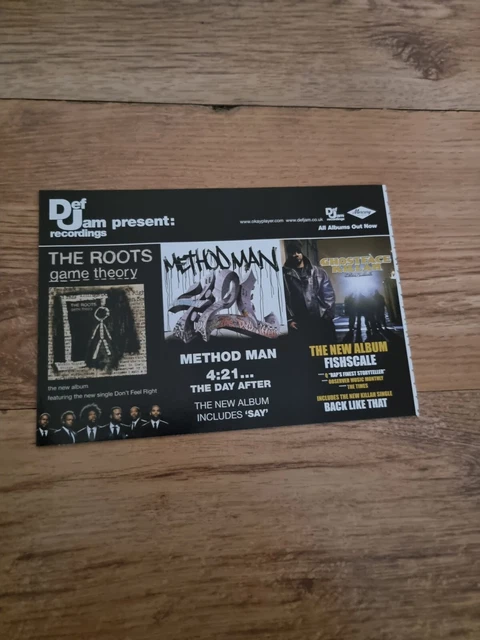 TNEWM11 ADVERT 5X8 Def Jam Recordings: The Roots. Method Man £6.00 ...