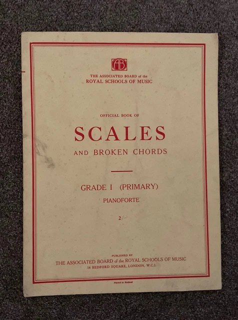 SCALES & BROKEN Chords Grade I Piano Sheet Music ABRSM Vintage ...