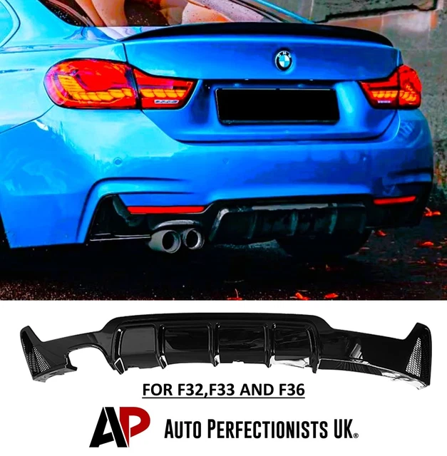 BMW 4 SERIES F32 F33 F36 M Sport Gloss Black Valance Twin Exit Rear ...