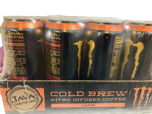 SEALED 12-PACK JAVA Monster Energy Cold Brew Nitro Latte Coffee Drink ...
