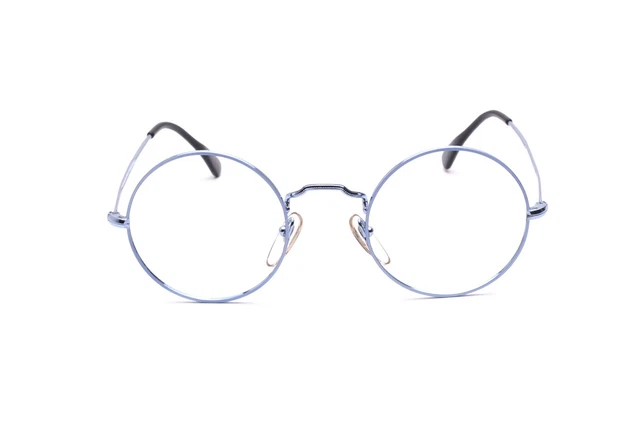 BRILLE PANTO METALL RUND Pastell Hellblau Damen 1500 Normalbügel 50 ...