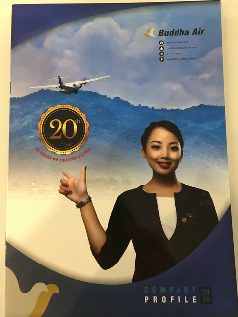 BUDDHA AIR AIRLINES Promo Brochure Atr72 Route Map Cabin Crew Annual ...