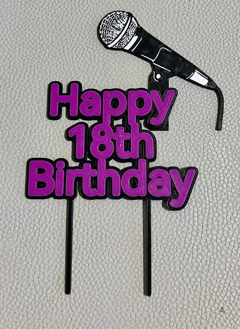 MICROPHONE SINGERS Music Cake Topper Personalised Any Age Birthday ...