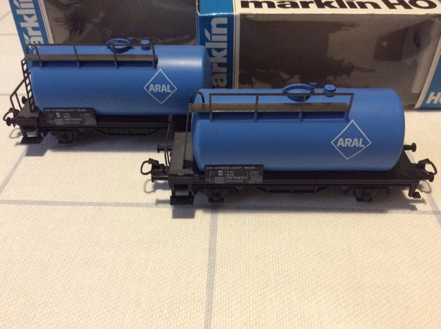 2 MARKLIN MODEL railway ARAL tanker wagons (HO (oo) wagen rake) 4440 ...