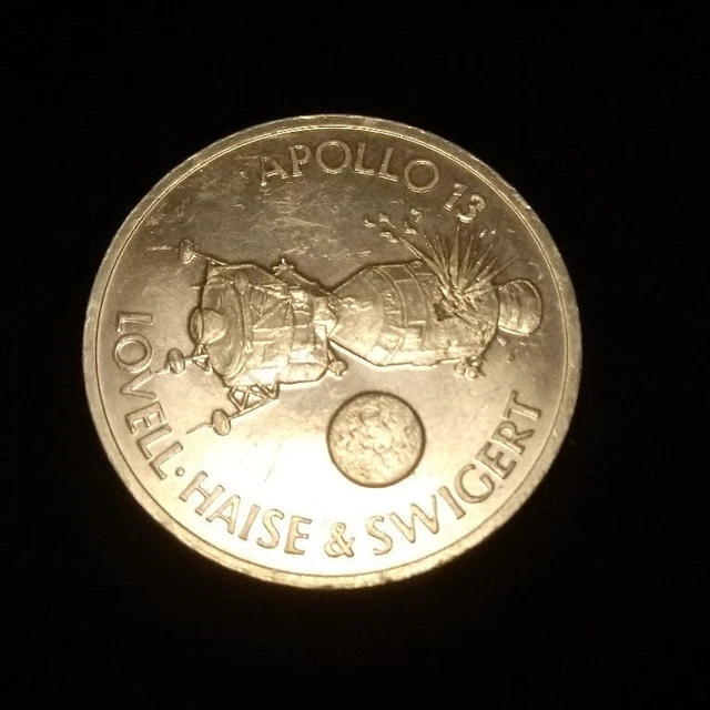 APOLLO 13 GEDENKMEDAILLE (Shell Token) 1970 Lovell Haise Swigert EUR 1 ...