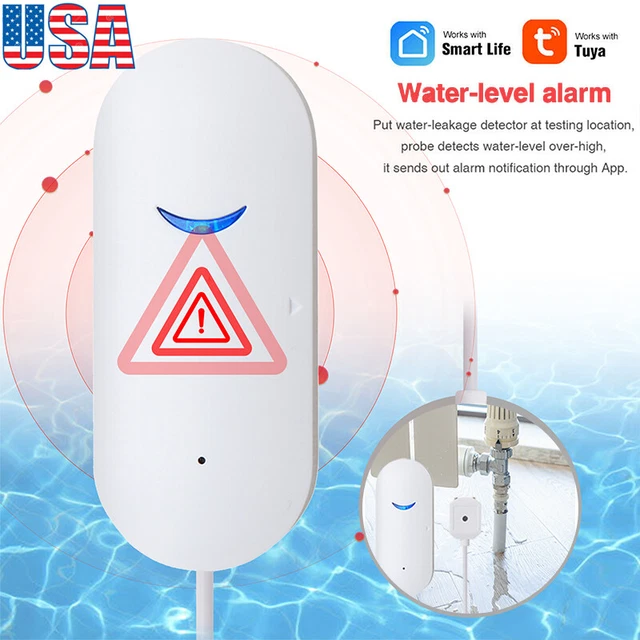 SMART TUYA WIFI Water Leak Sensor Flood Leakage Level Alarm Overflow ...