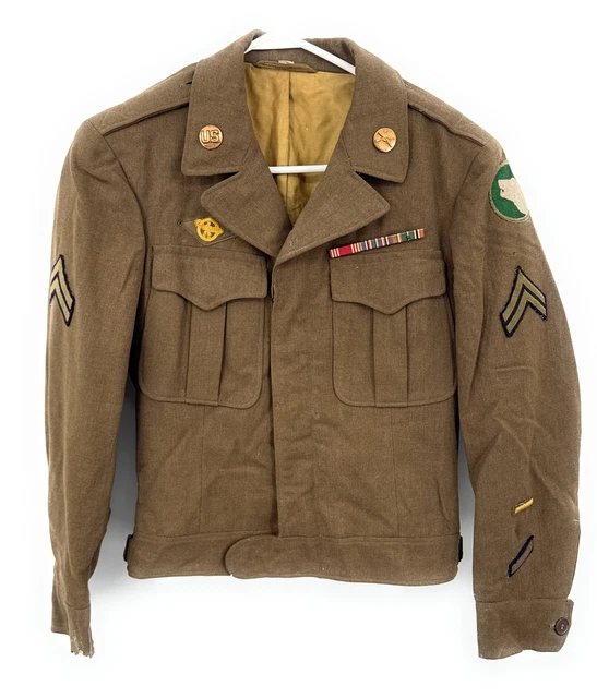 WWII ARMY JACKET 104th Infantry Honorable Discharge Corporal £77.17 ...