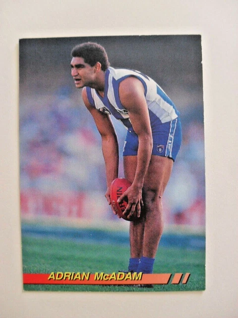 NORTH MELBOURNE FOOTBALL Club Kangaroos Adrian McAdam 1994 Select Card ...