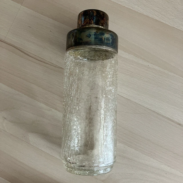 50ER 60ER JAHRE Silber QUIST Cocktail Shaker Bar craquele Glas ...